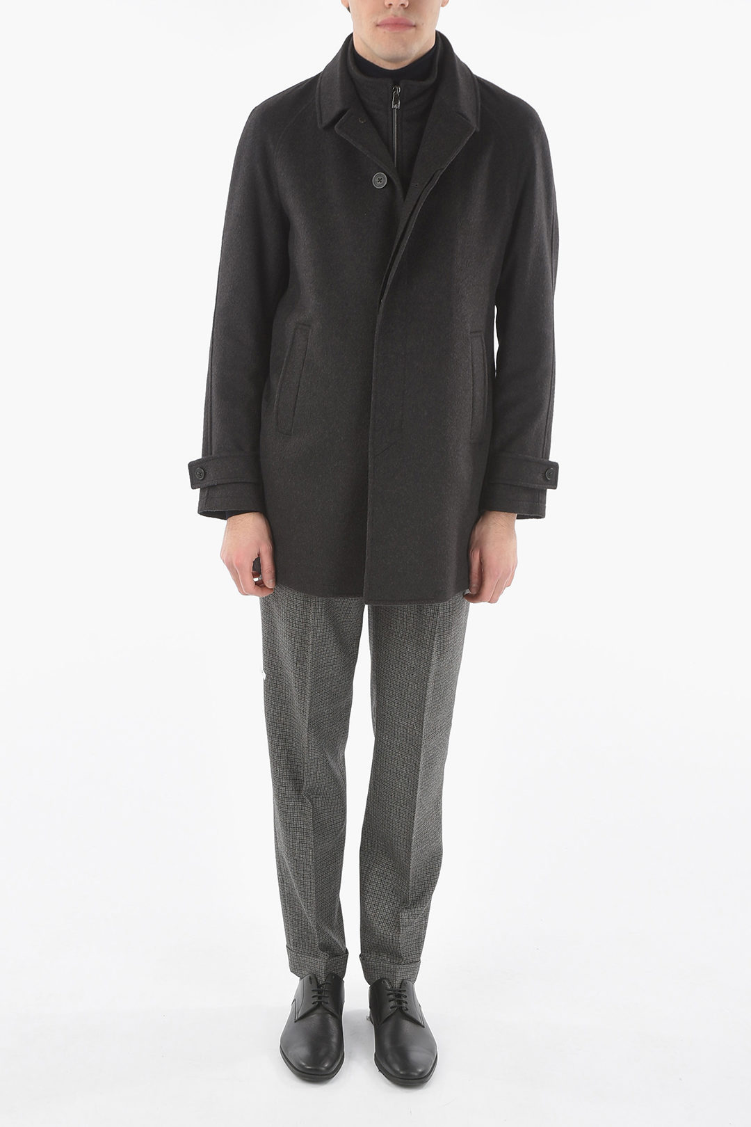 Corneliani Virgin Wool Coat With removable Chest Piece men - Glamood Outlet