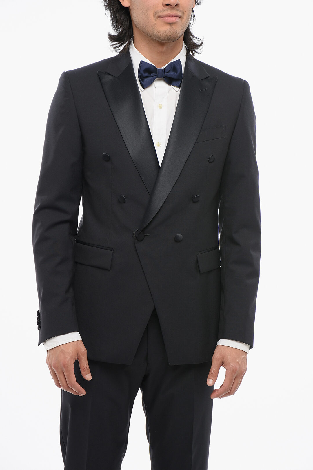 Corneliani Virgin Wool Double-Breasted Suit With Peak Lapel men ...