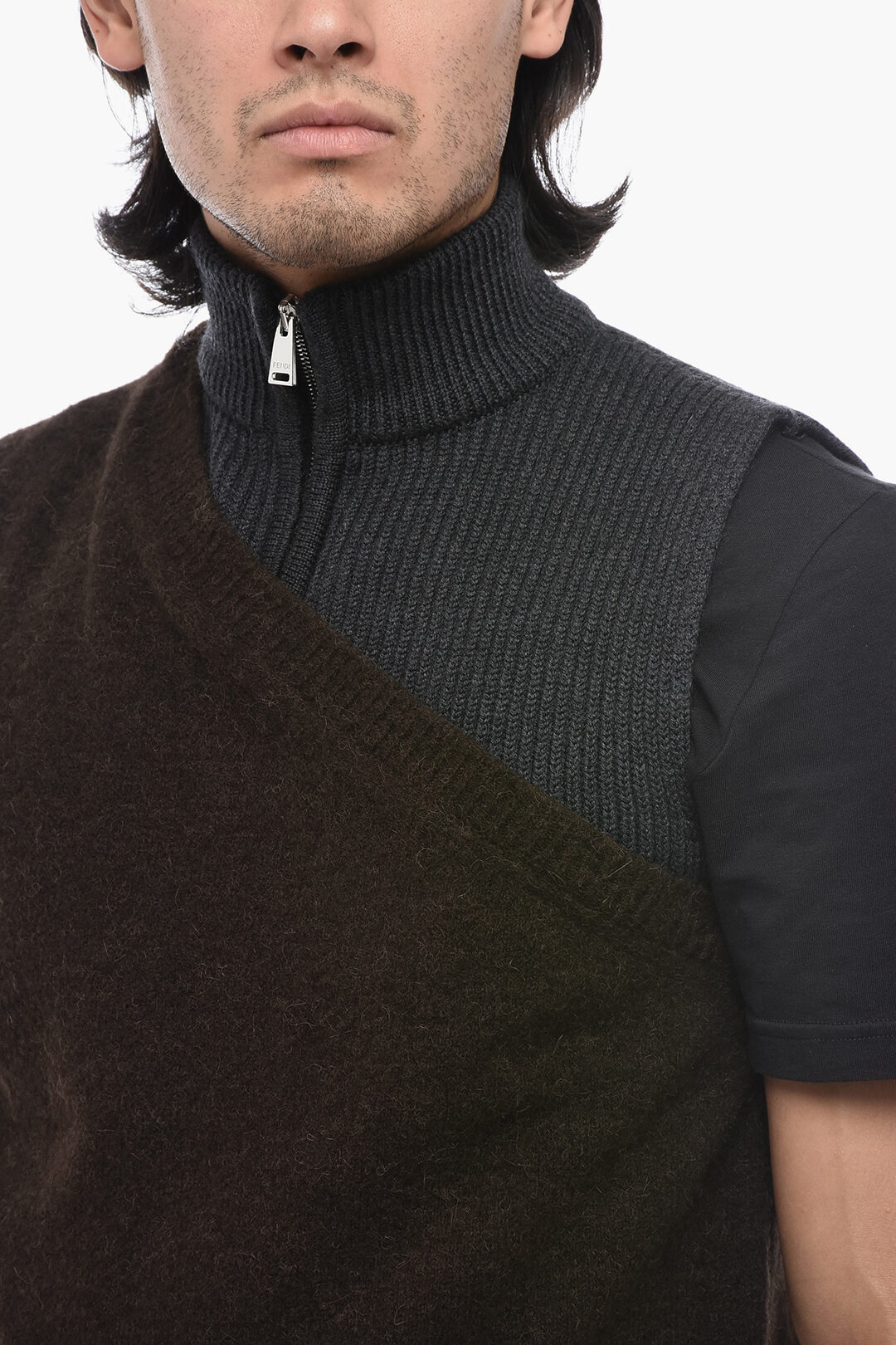 Fendi Virgin Wool Double-layered Vest with Half Zip men - Glamood Outlet