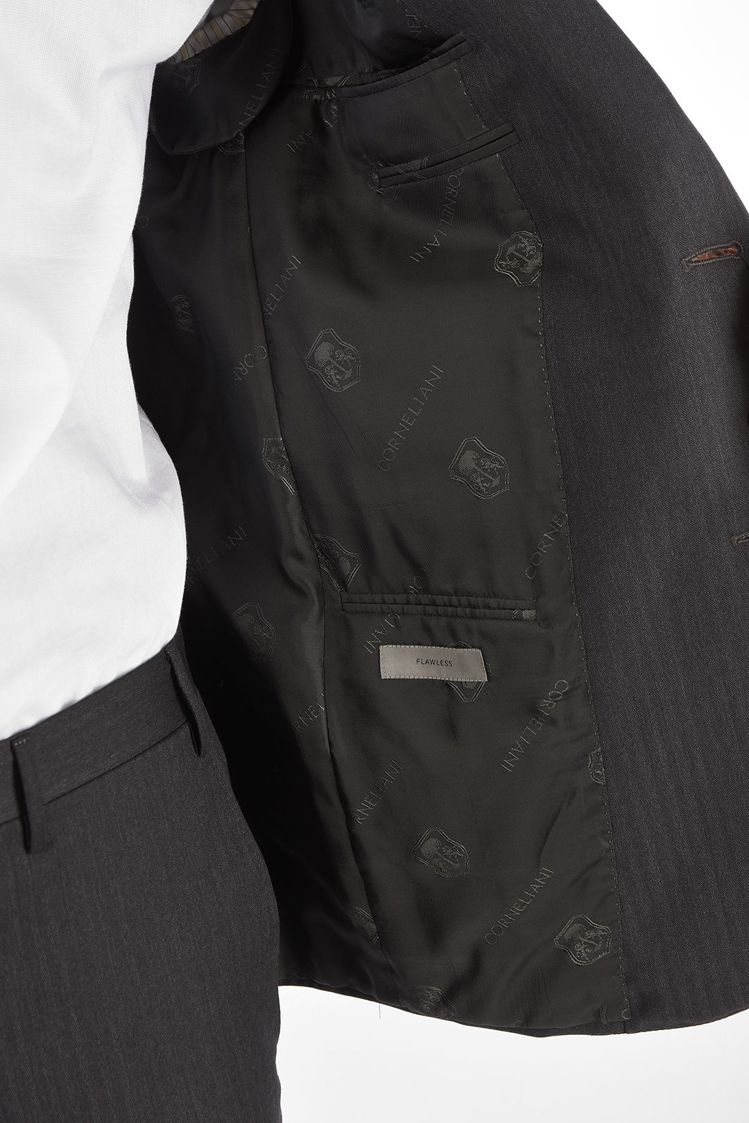 Corneliani Virgin Wool Herringbone LEADER Suit men - Glamood Outlet