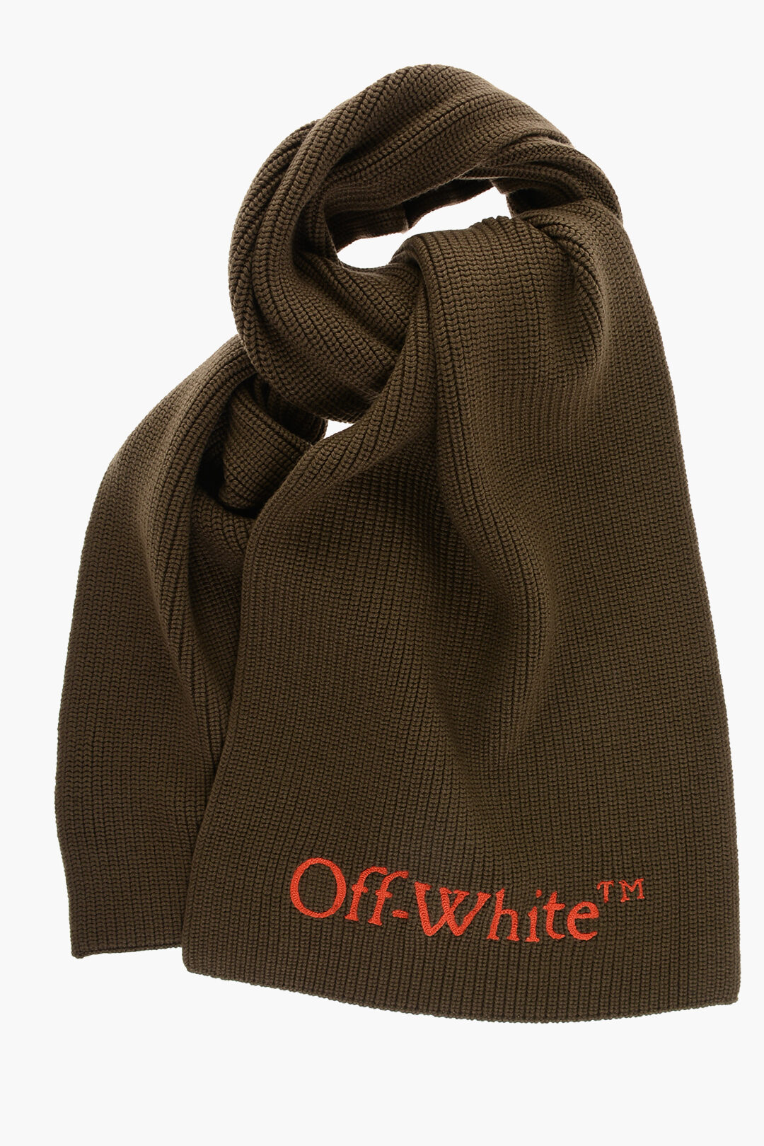 Off-White Virgin Wool Scarf With Contrast Embroidery Logo men - Glamood ...
