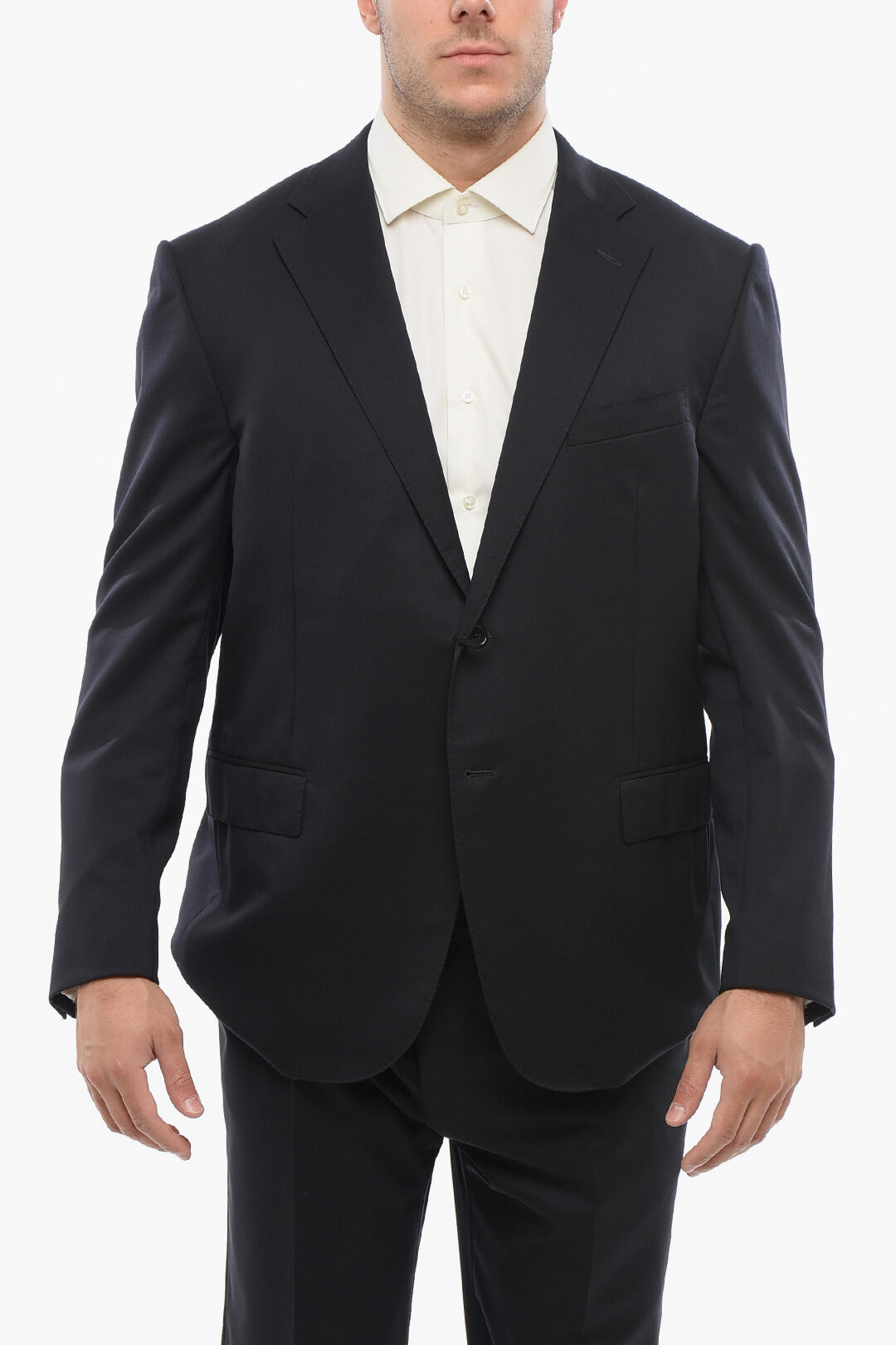 Corneliani Virgin Wool Suit with Flap Pockets men - Glamood Outlet