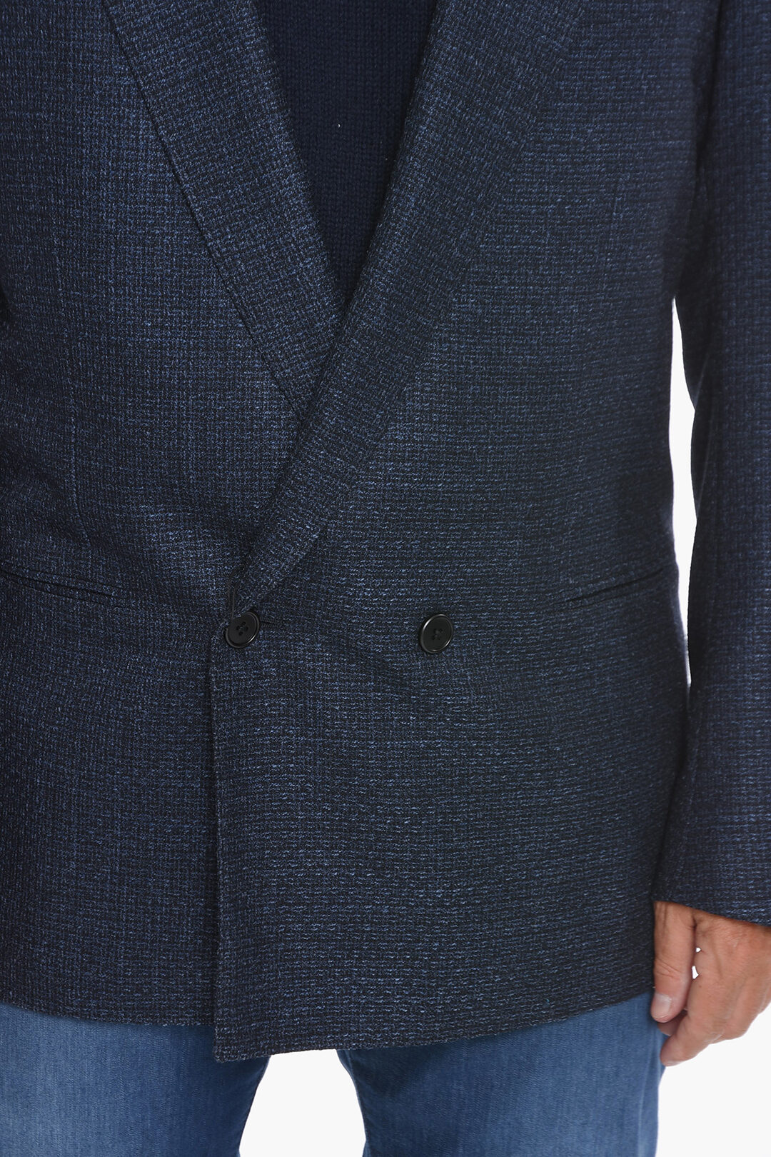 Corneliani Virgin wool Tweed Unlined Blazer with Notched Lapel men ...