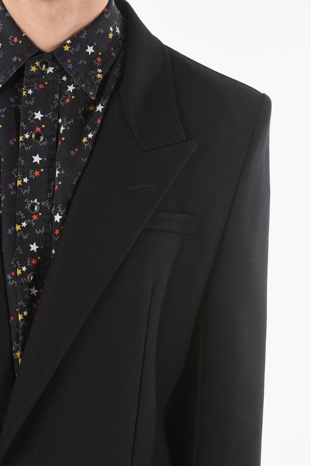 Saint Laurent Virgin Wool Unlined 1-button Coat with Peak Lapel men ...