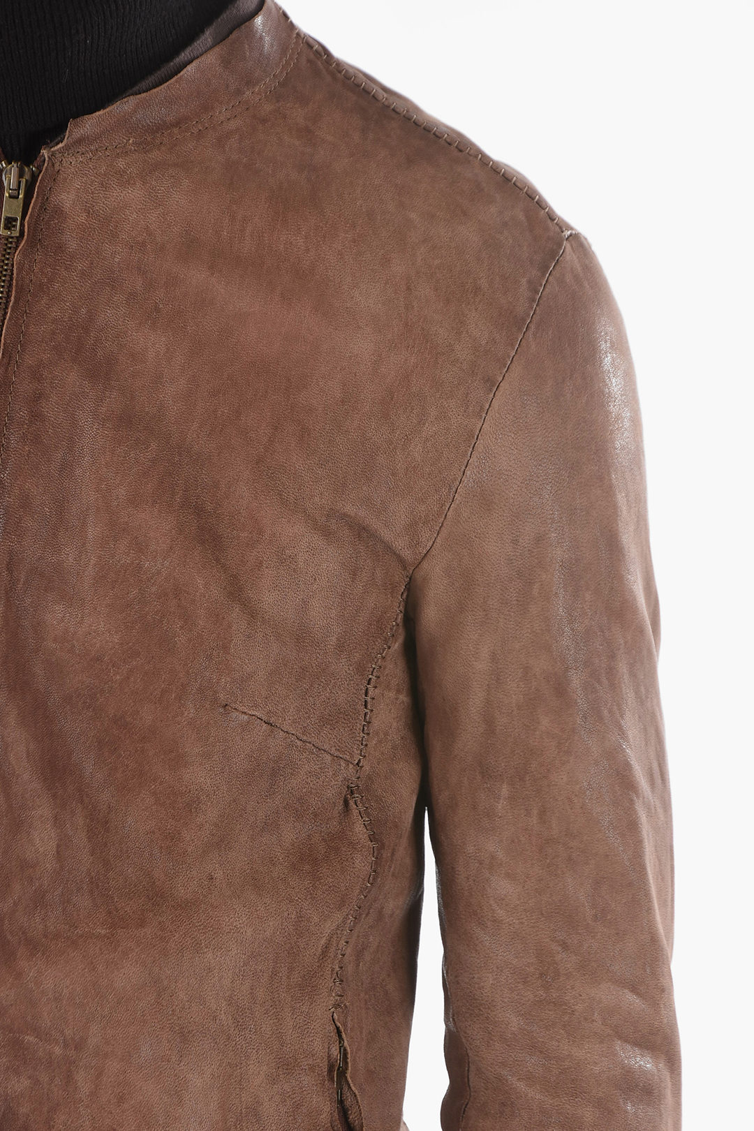 Salvatore Santoro Visible Seams Raw Cut Leather Bomber men - Glamood Outlet