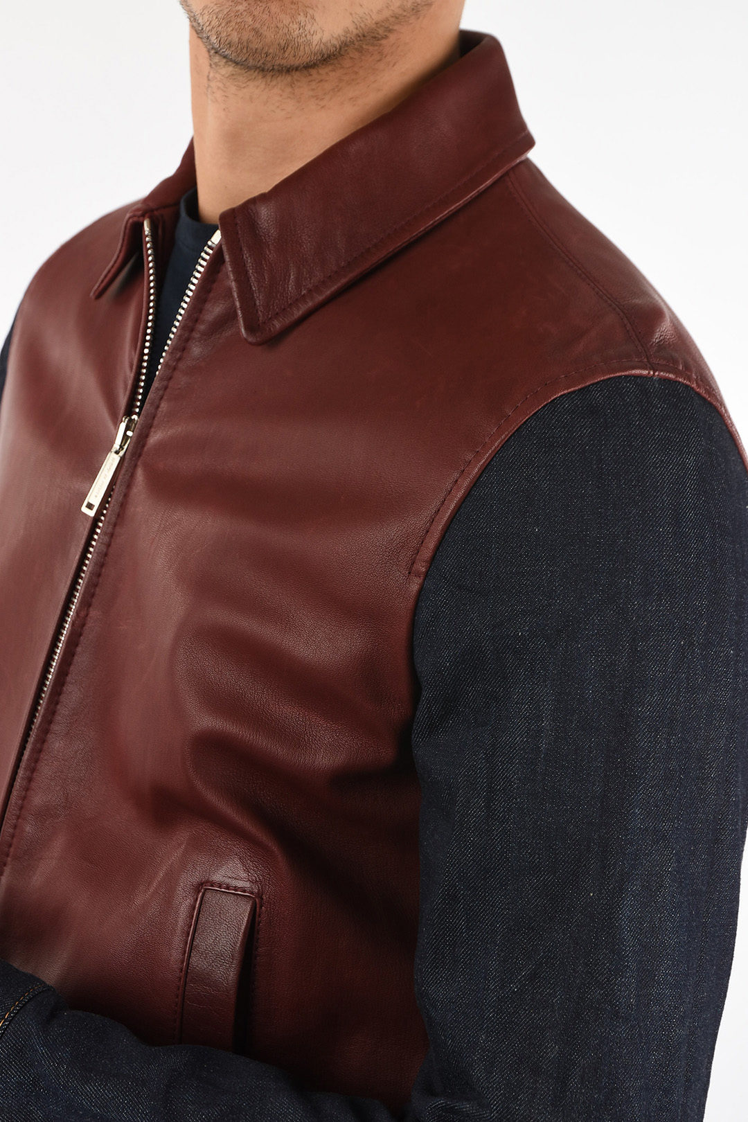 Dsquared2 Waist Length Full Zip Leather Jacket men - Glamood Outlet