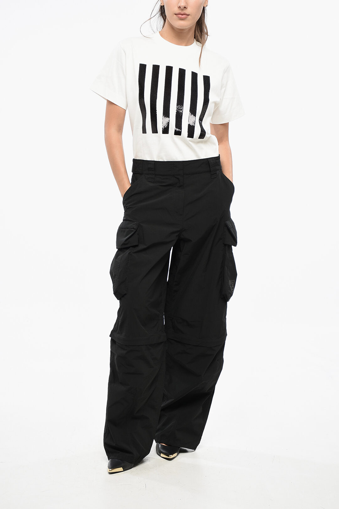 Alexander Wang Wide Leg Cargo Pants with Ton On Ton Logo women ...
