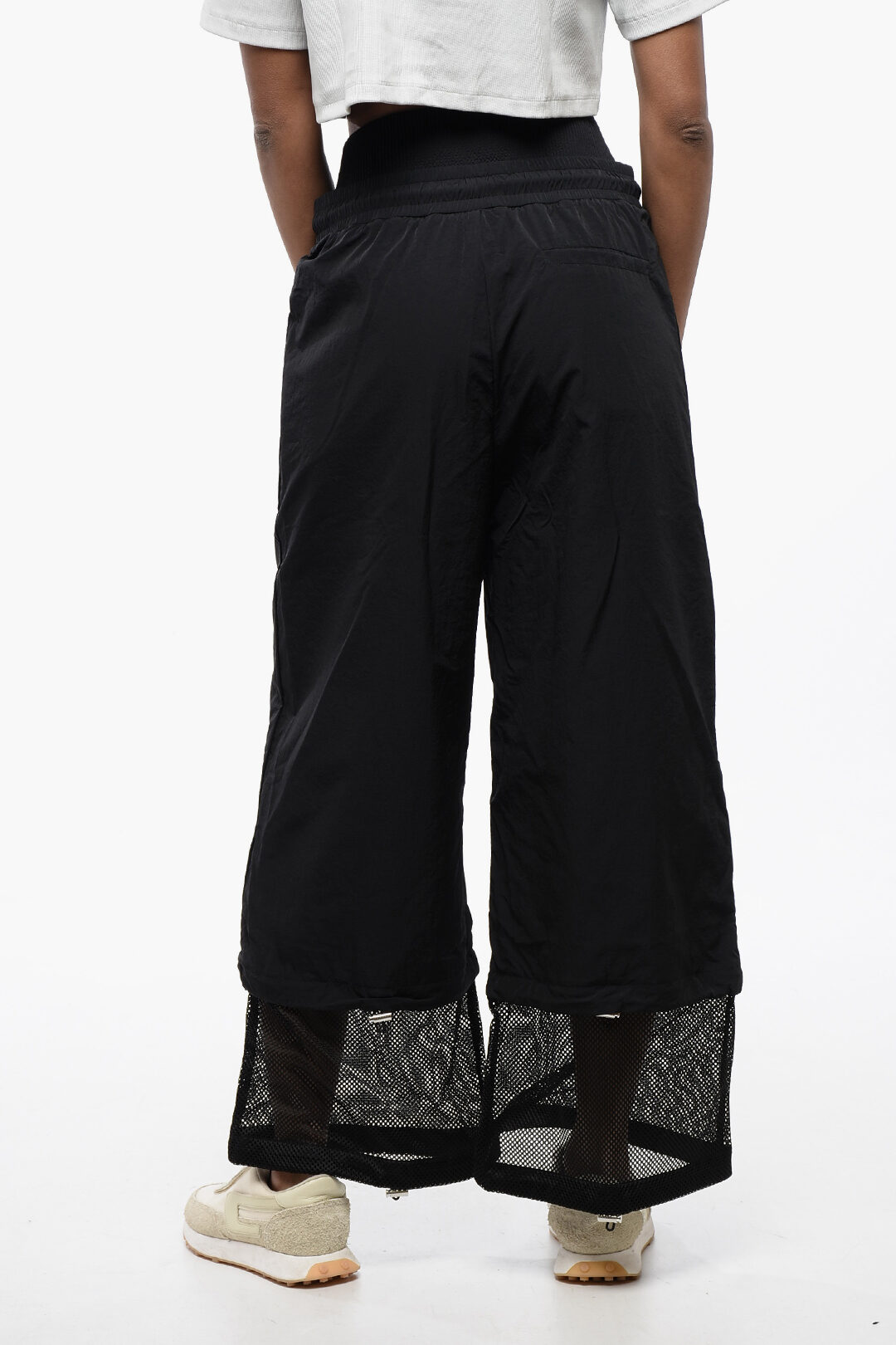 Off-White Wide Leg Nylon CRISPY Pants with Removable Cuffs women ...