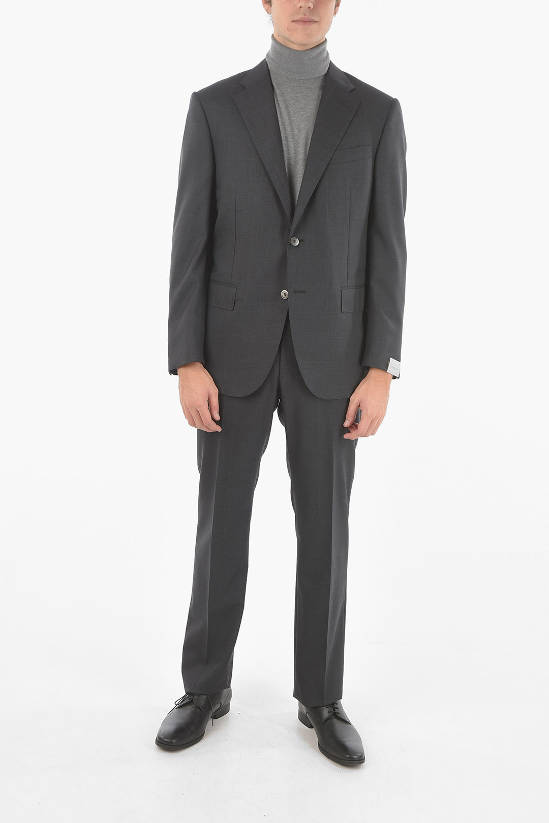Corneliani Windowpane Checkered LEADER Suit with Notch Lapel men ...