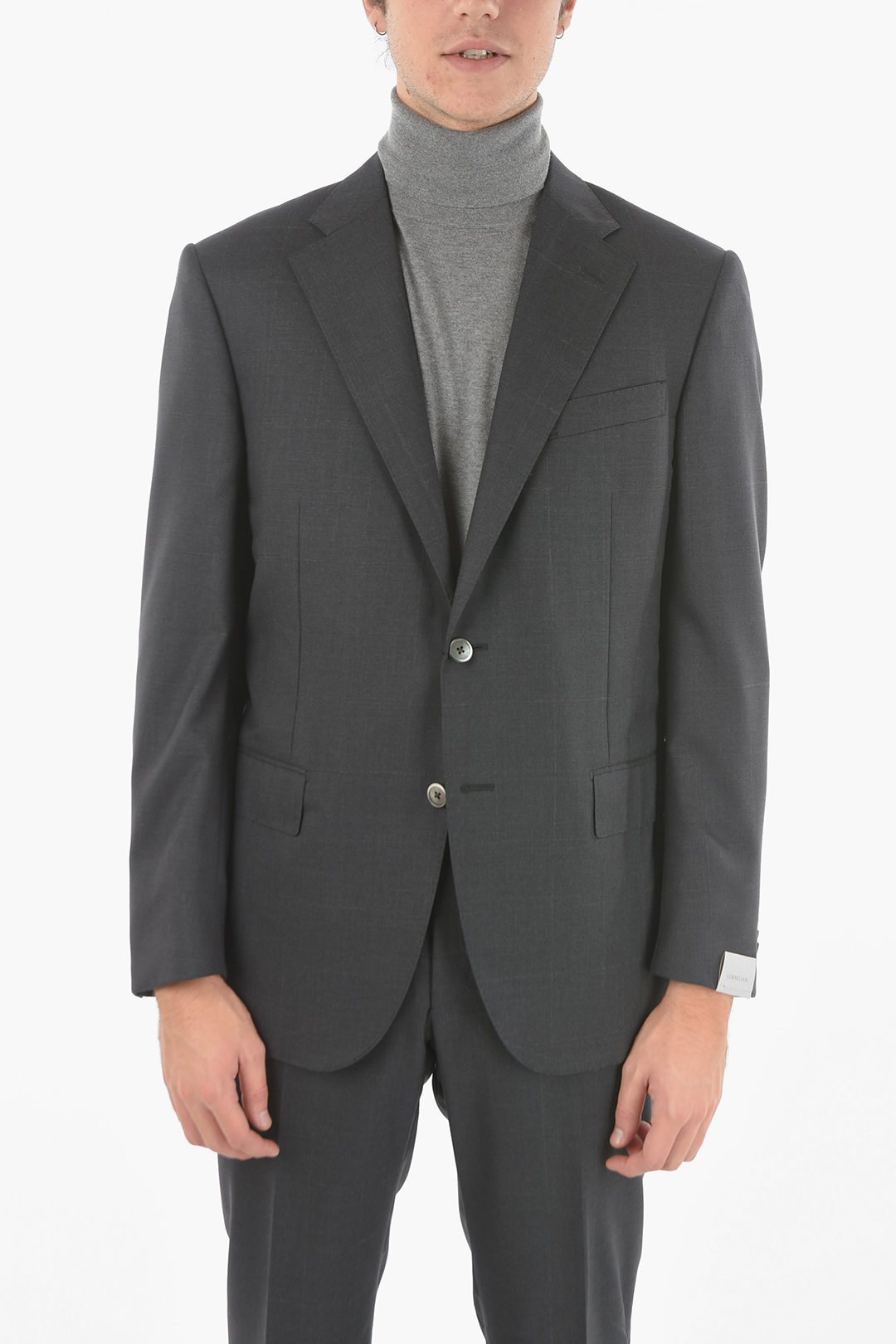 Corneliani Windowpane Checkered LEADER Suit with Notch Lapel men ...
