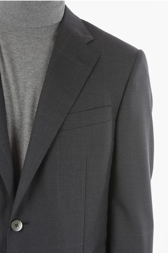 Corneliani Windowpane Checkered LEADER Suit with Notch Lapel men ...