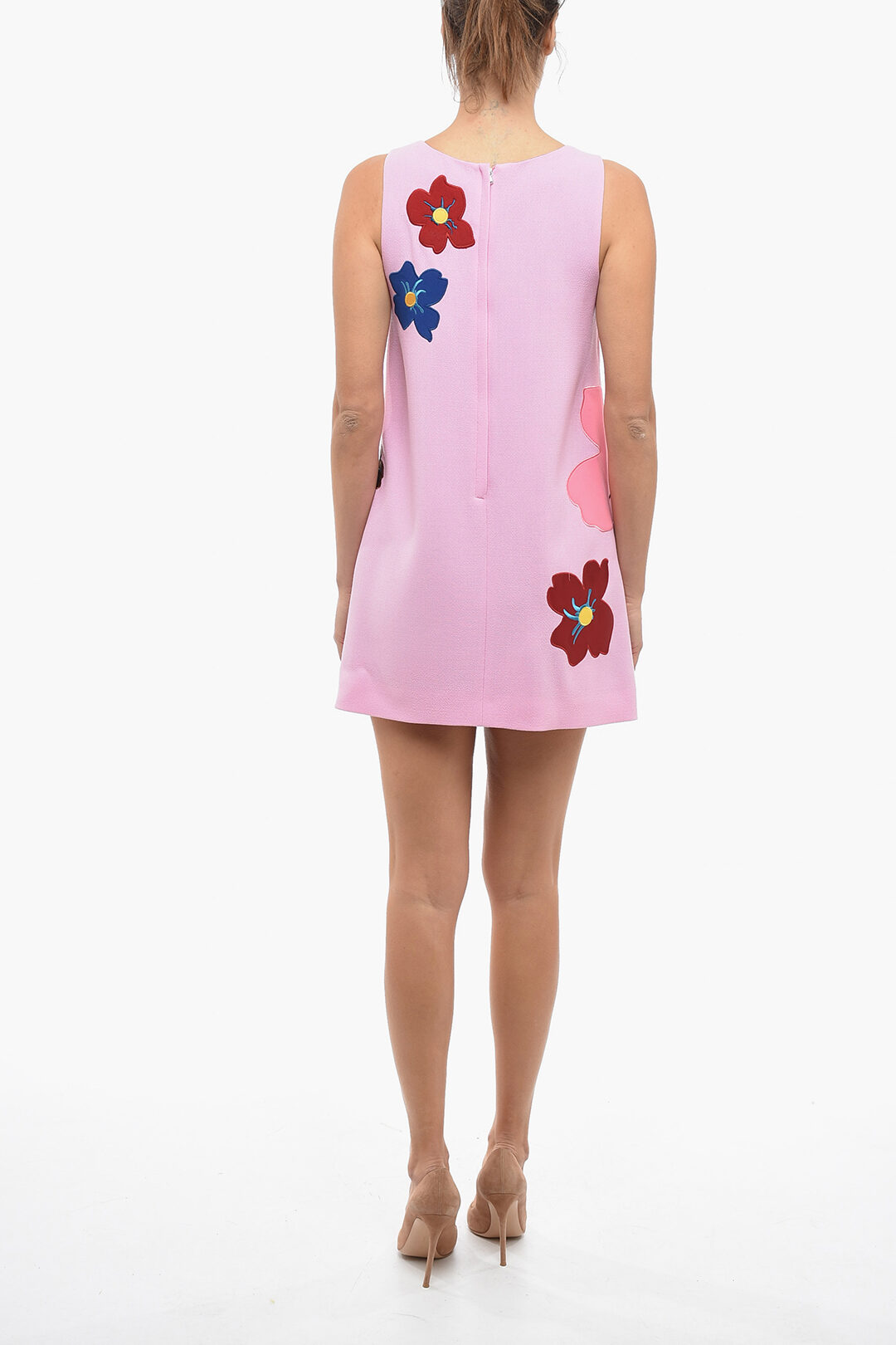 Dolce & Gabbana Wool A-line Dress with Floral Embroidery women ...
