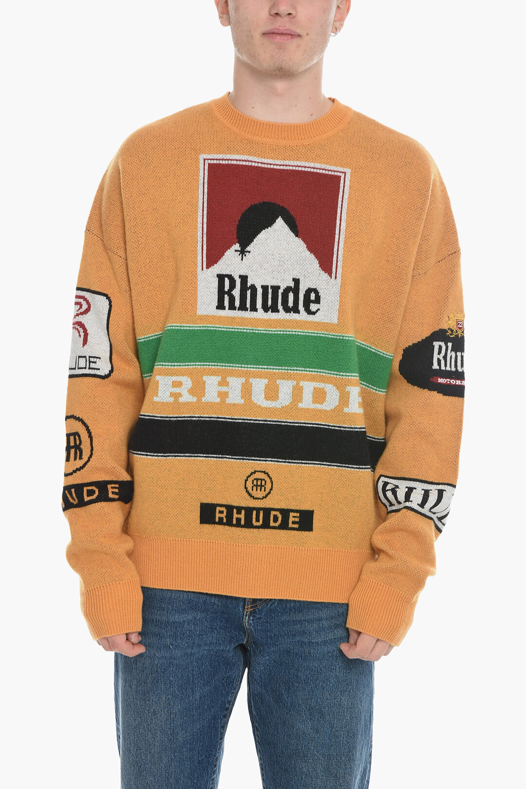 Rhude Wool and Cashmere Oversized Crew-Neck Sweater men - Glamood Outlet