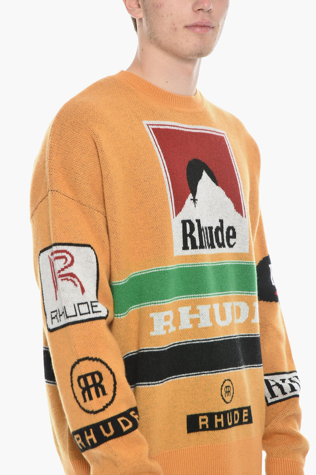 Rhude Wool and Cashmere Oversized Crew-Neck Sweater men - Glamood Outlet