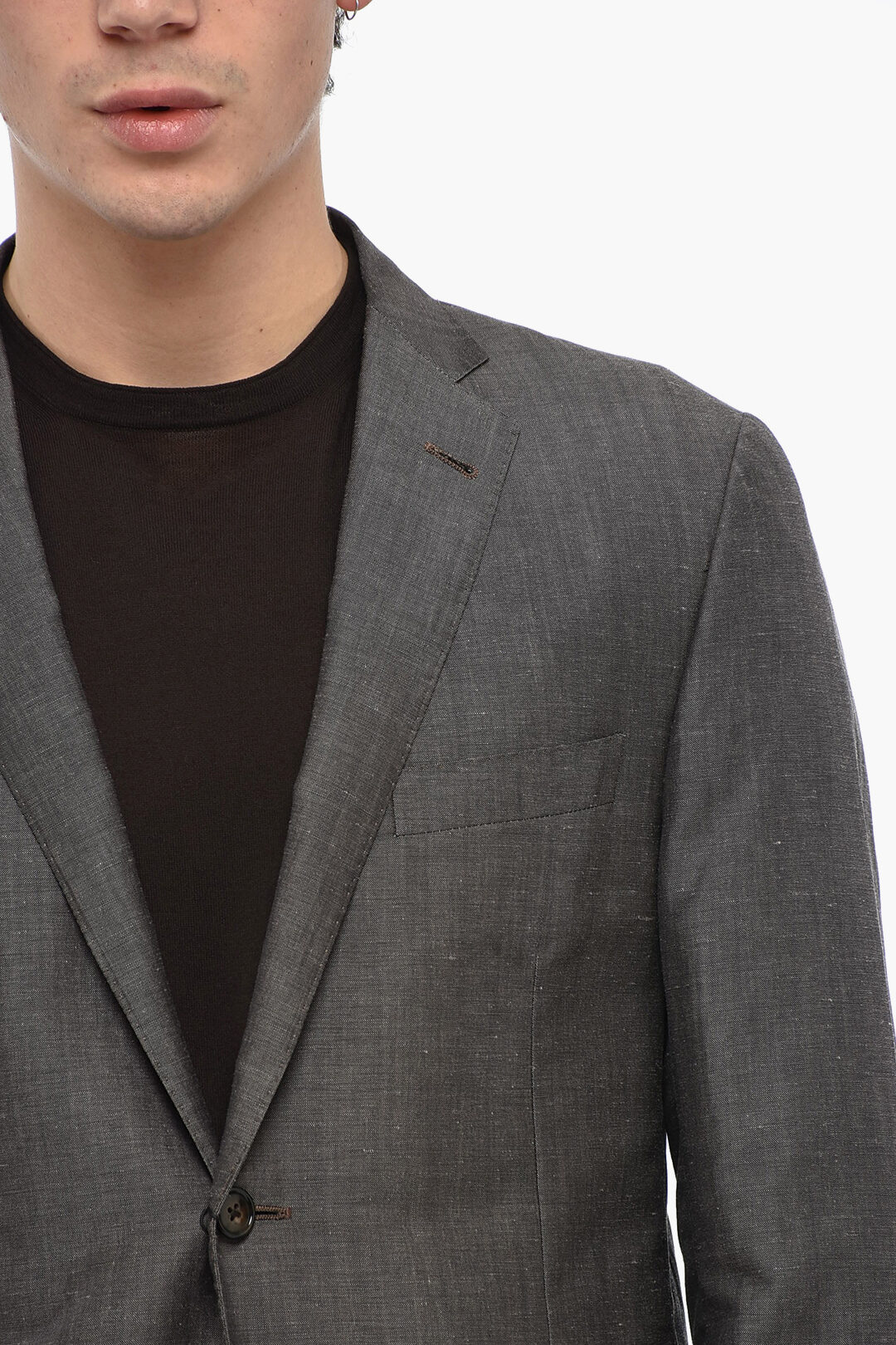Corneliani Wool and Linen Blend GATE Suit with Flap Pockets men ...