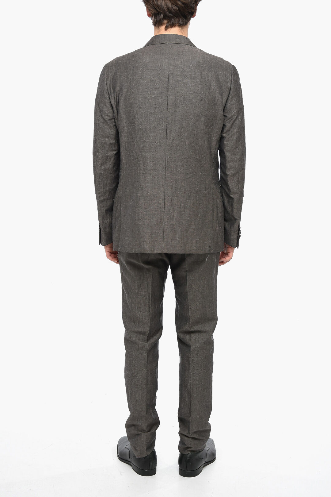Corneliani Wool and Linen Blend GATE Suit with Flap Pockets men ...