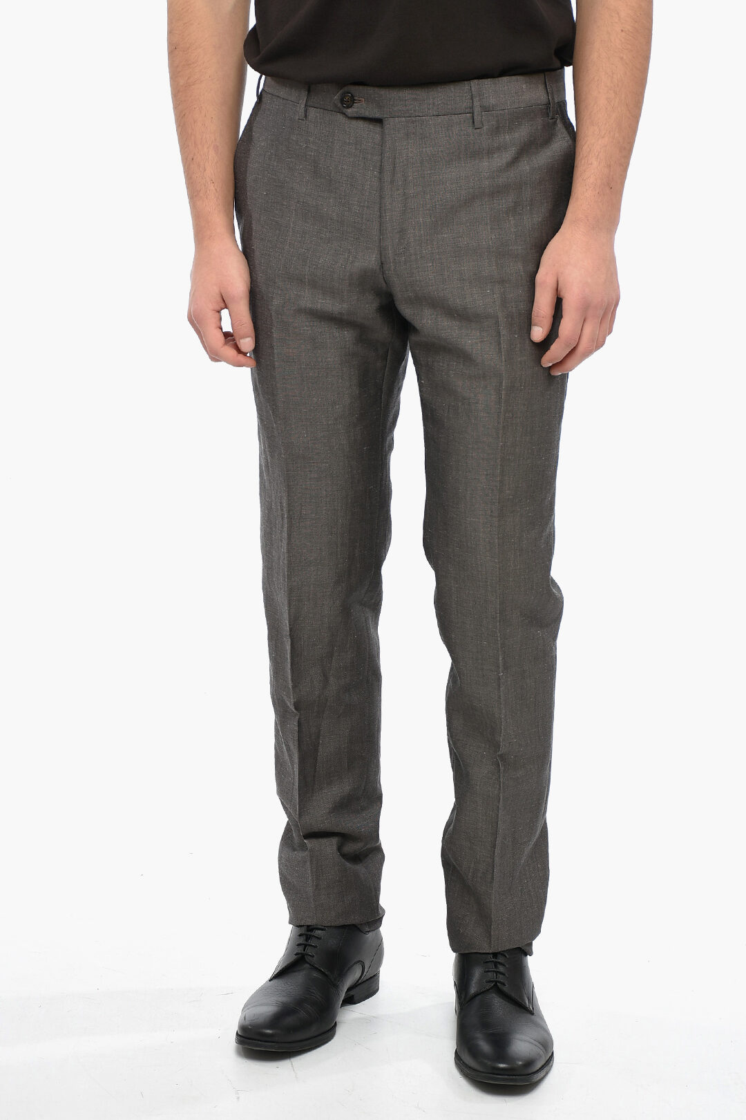 Corneliani Wool and Linen Blend GATE Suit with Flap Pockets men ...
