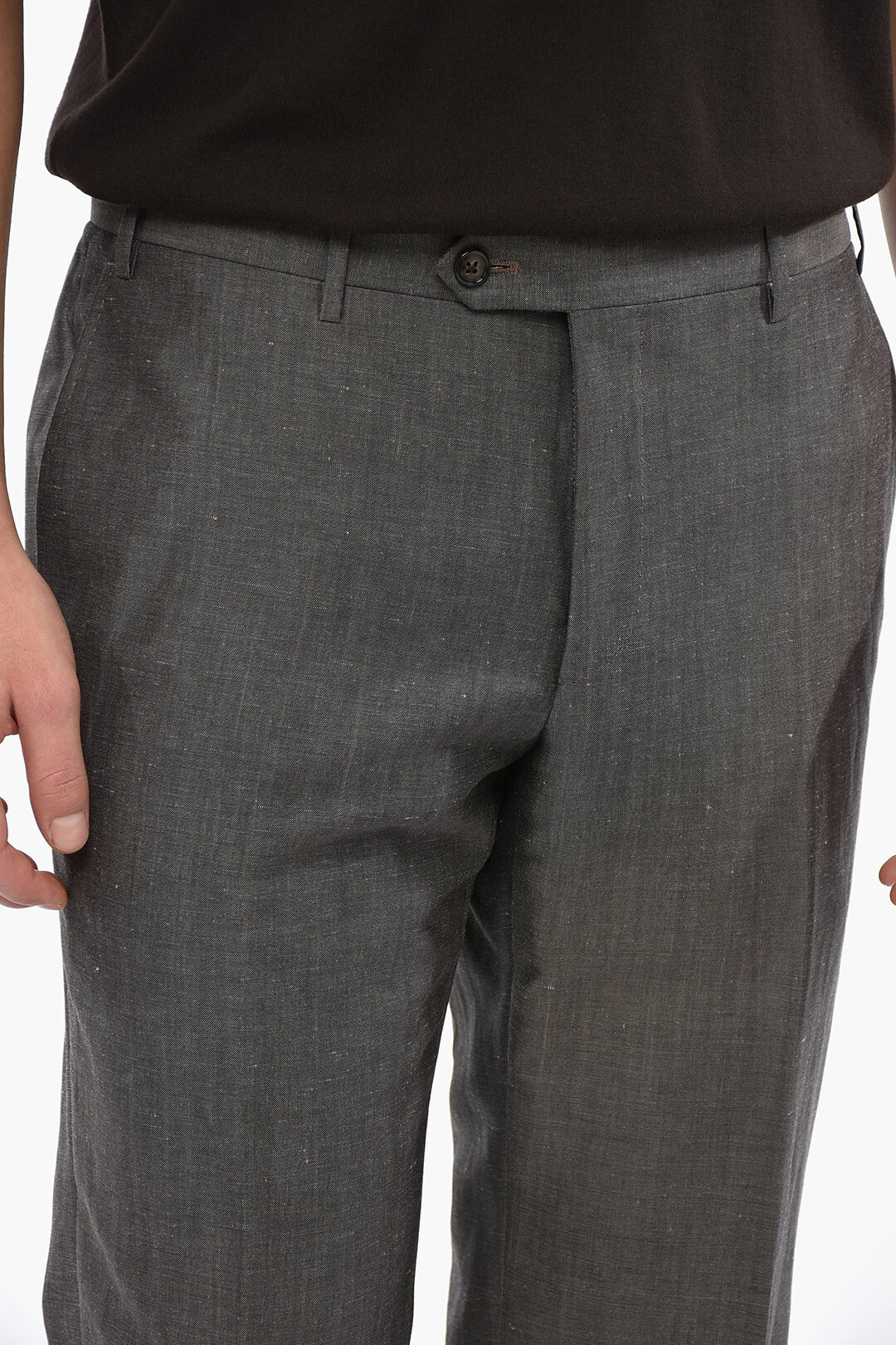 Corneliani Wool and Linen Blend GATE Suit with Flap Pockets men ...