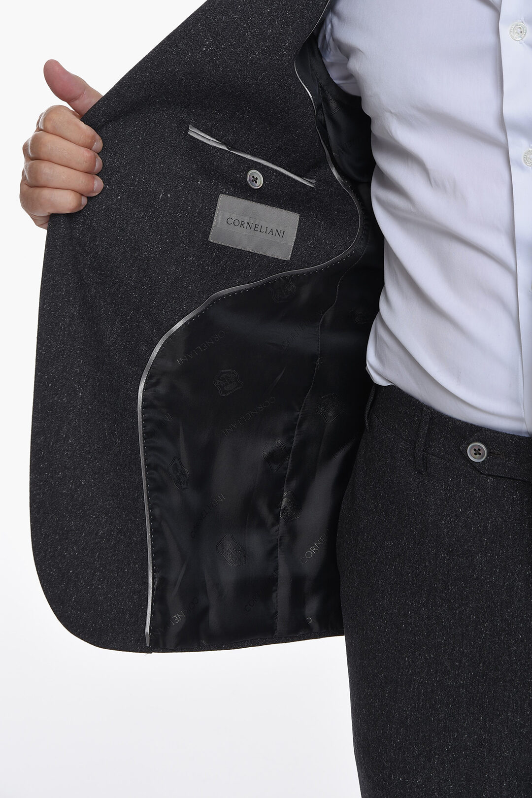 Corneliani Wool and Silk ACADEMY SOFT Suit with Flap Pockets men ...