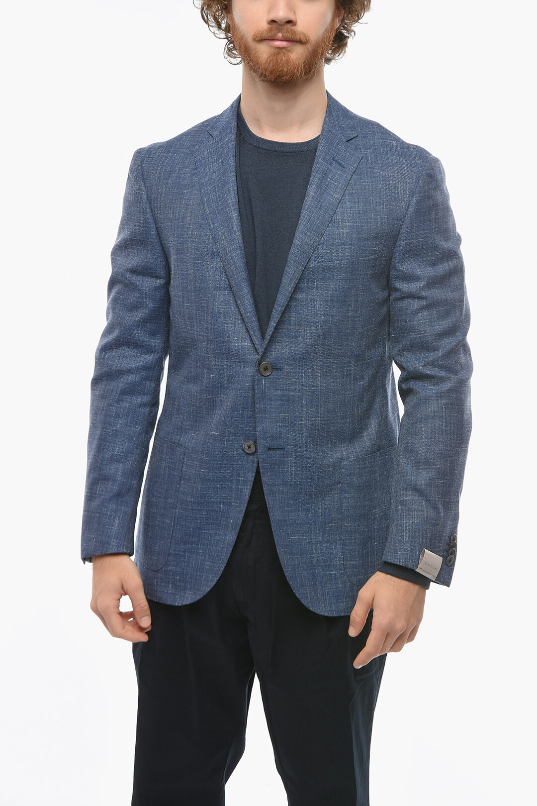 Corneliani Wool and Silk-blend Half-lined ACADEMY SOFT Blazer with Side ...