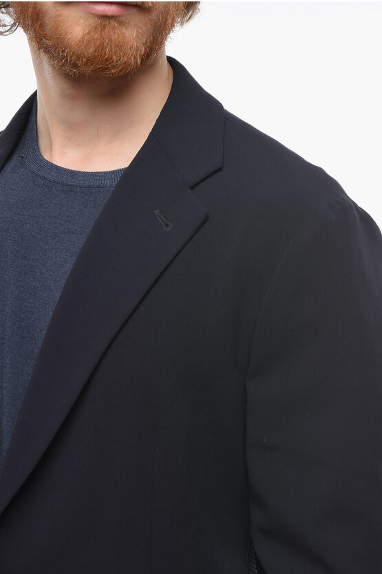 Armani Wool Blazer with Textured Fabric Inserts men - Glamood Outlet