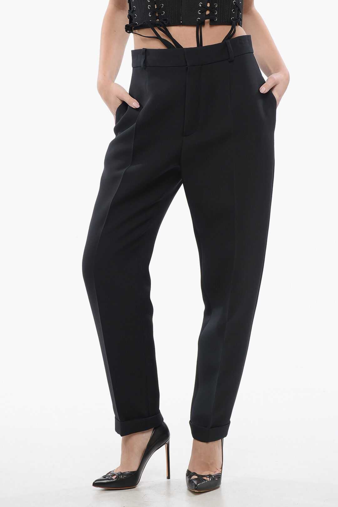 Dior Wool Blend Cigarette Pants with Pleats women - Glamood Outlet
