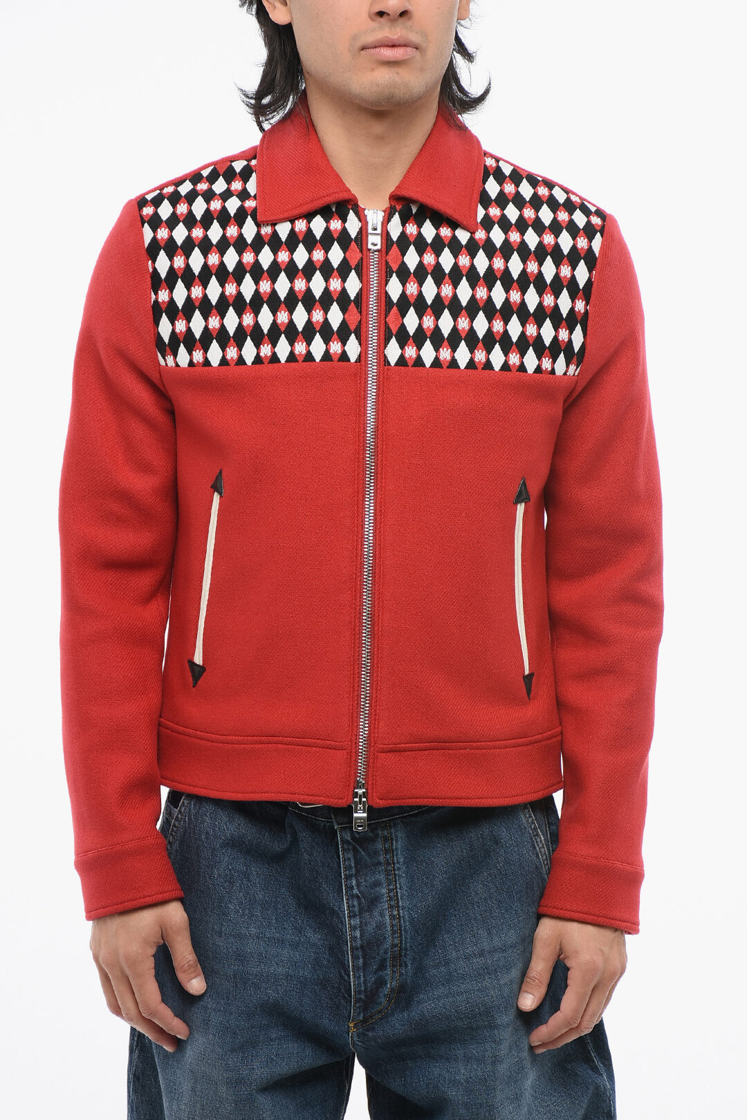 Amiri Wool Blend DIAMOND Jacket with Embroidered Insert men - Glamood ...