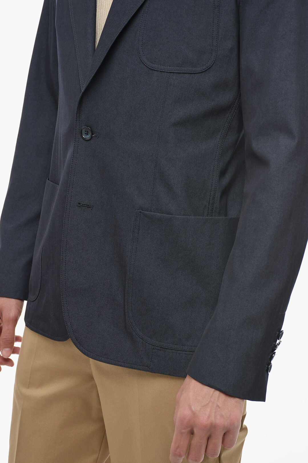 Dolce & Gabbana Wool Blend Slim Fit Blazer with Patch Pockets men ...
