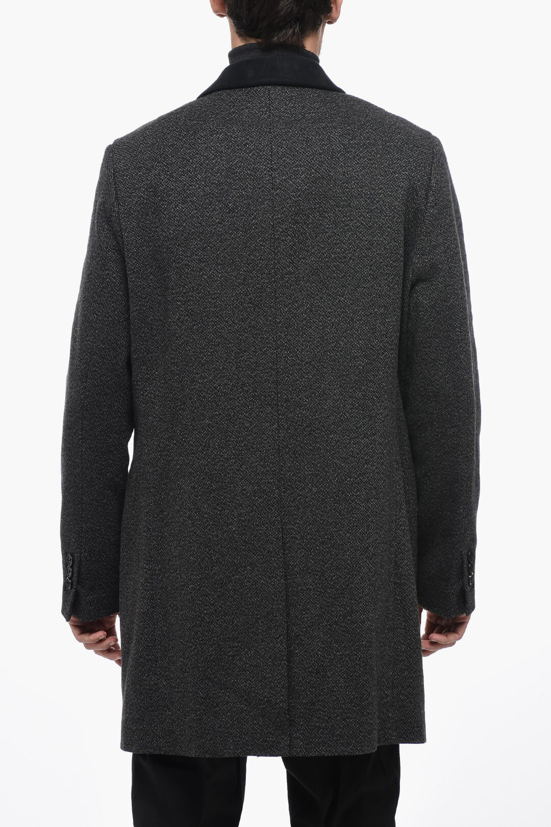 AllSaints Wool Blend TOMMY Single-Breasted Coat with Back Slit men ...
