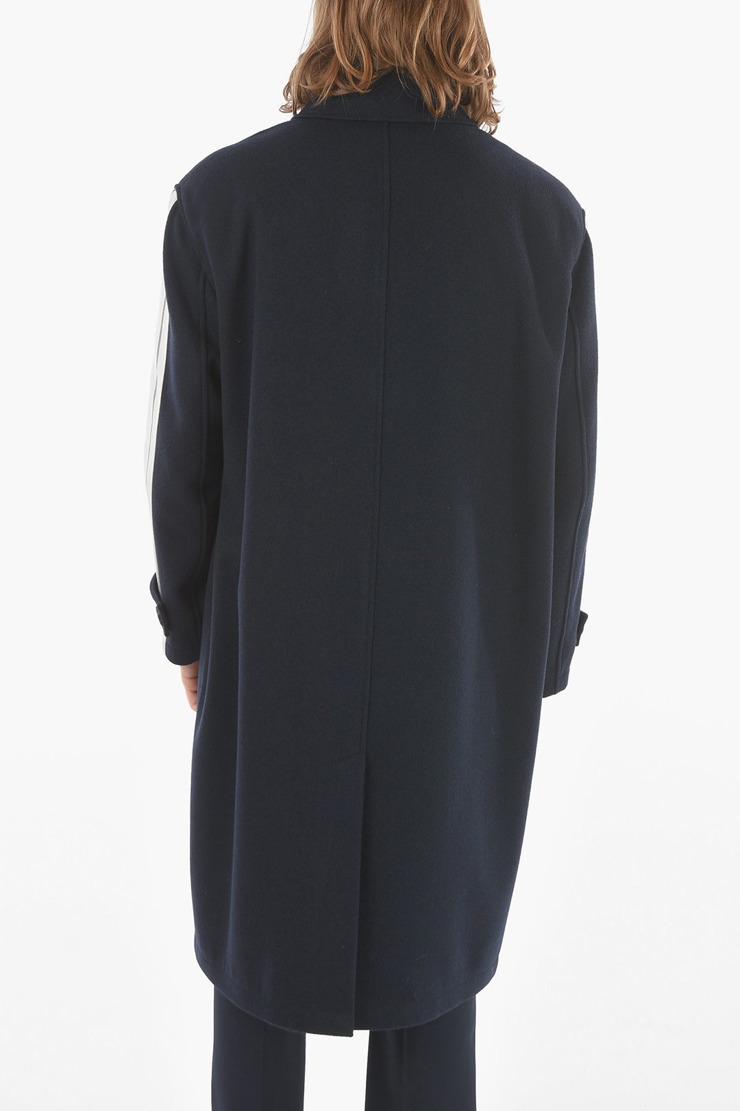 Palm Angels Wool-blend TRACK Coat with Chest Piece and Contrasting Side ...