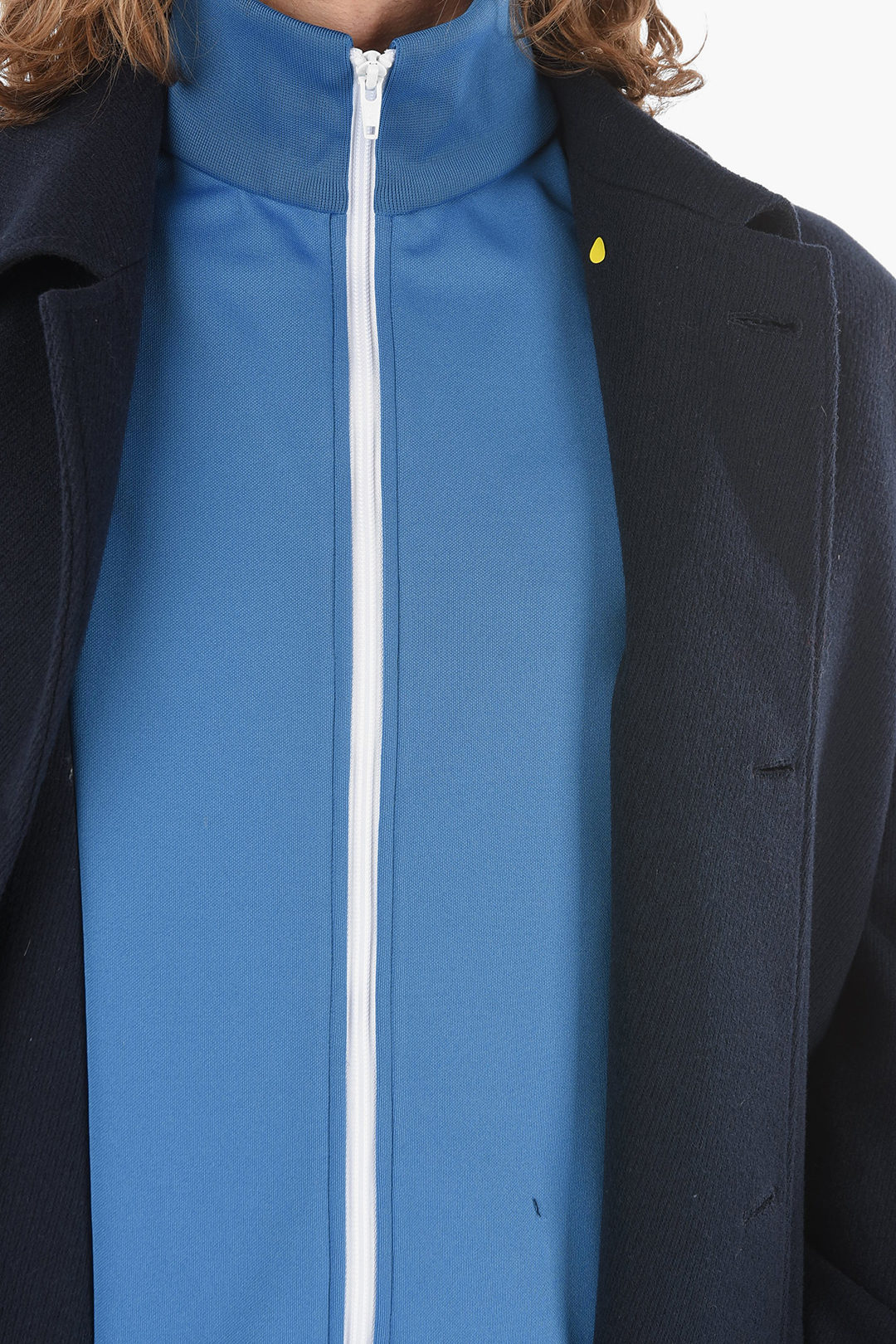 Palm Angels Wool-blend TRACK Coat with Chest Piece and Contrasting Side ...