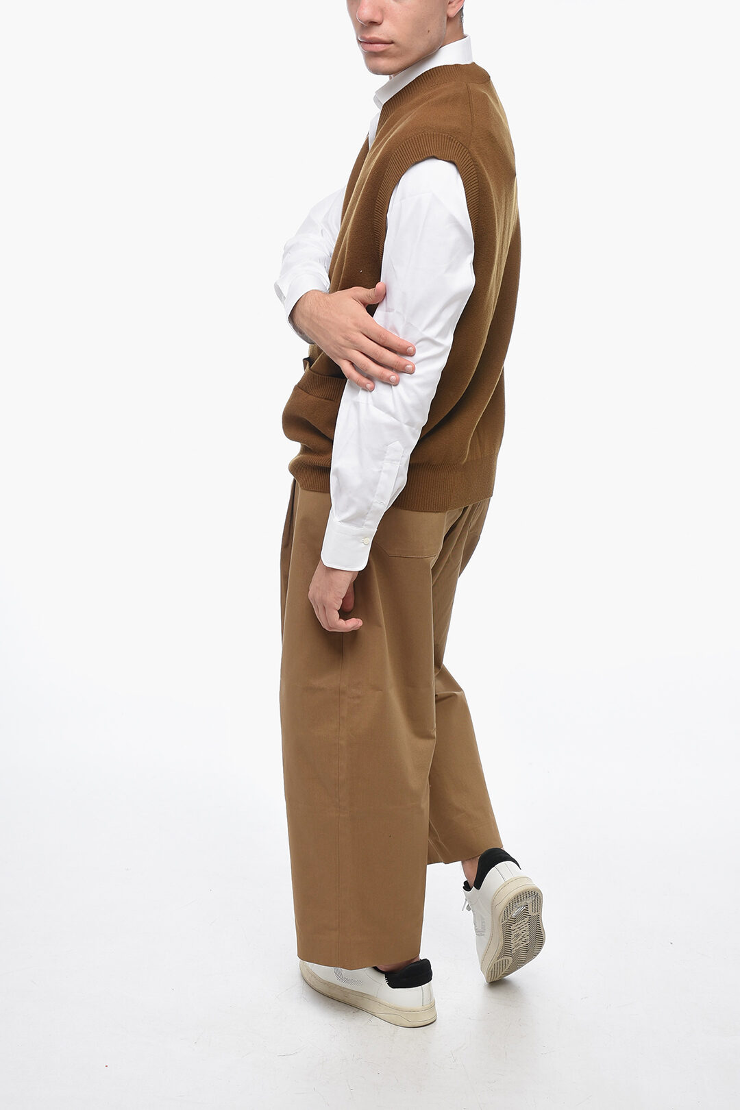 Studio Nicholson Wool-blended Oversized Vest with Pocket men Studio Nicholson Wool-blended Oversized Vest with Pocket men