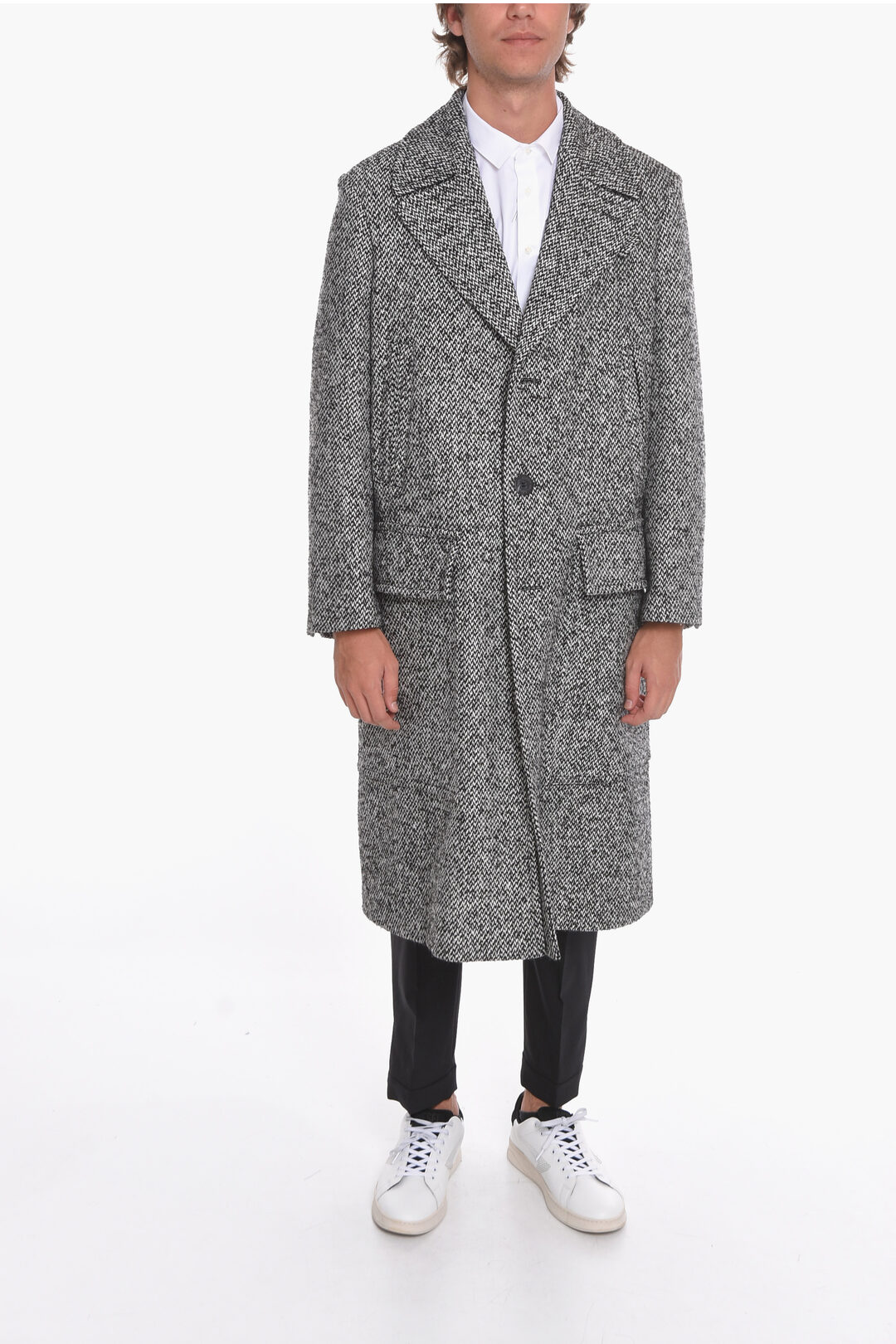 Neil Barrett Wool Coat with Maxi Flap Pockets men - Glamood Outlet