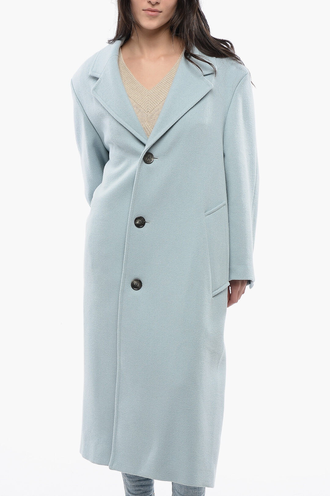 Ami Alexandre Mattiussi Wool Coat with Patch Pockets women - Glamood Outlet