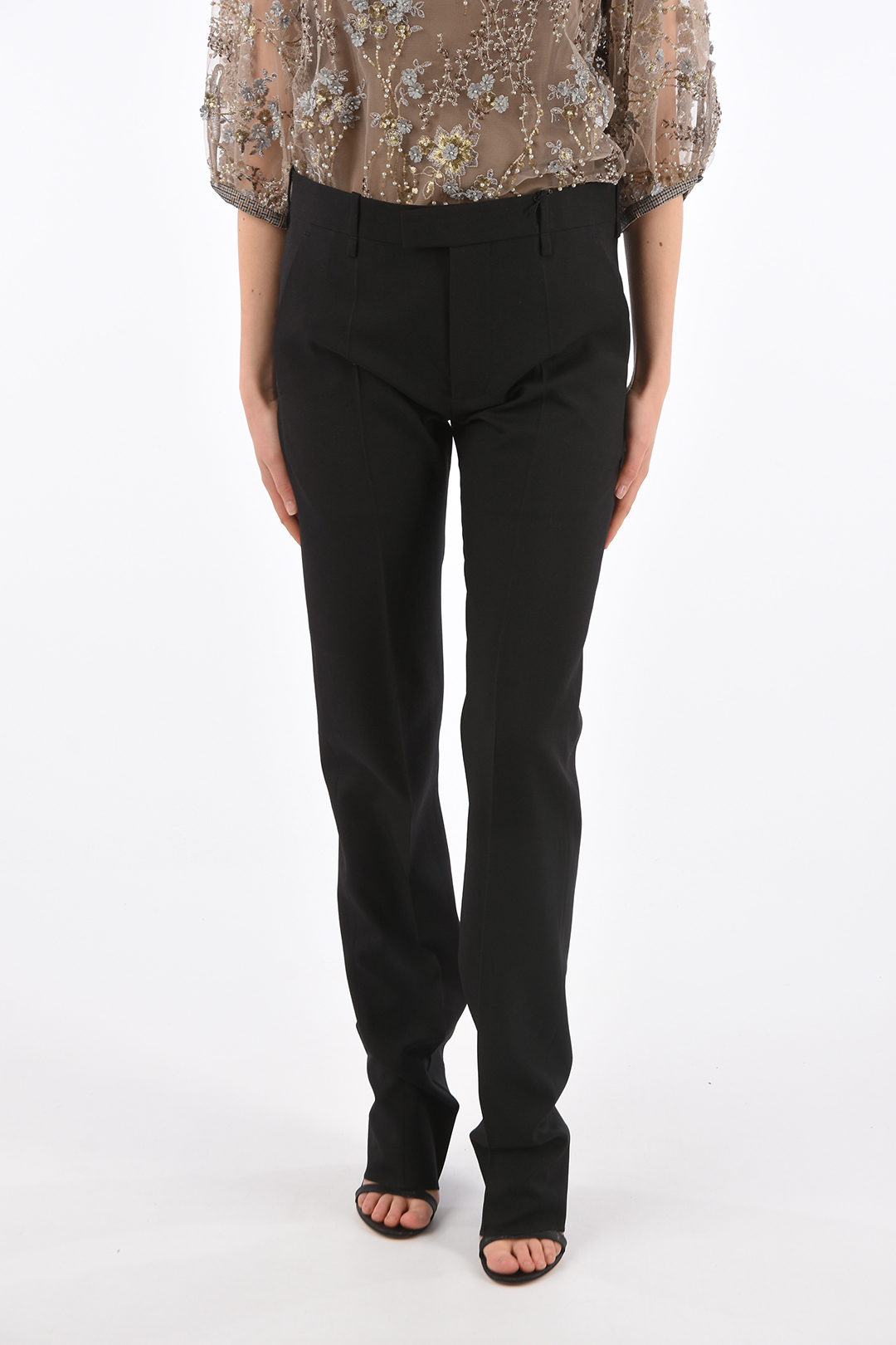 Bottega Veneta Wool COMPACT Straight Fit Pants women - Glamood Outlet