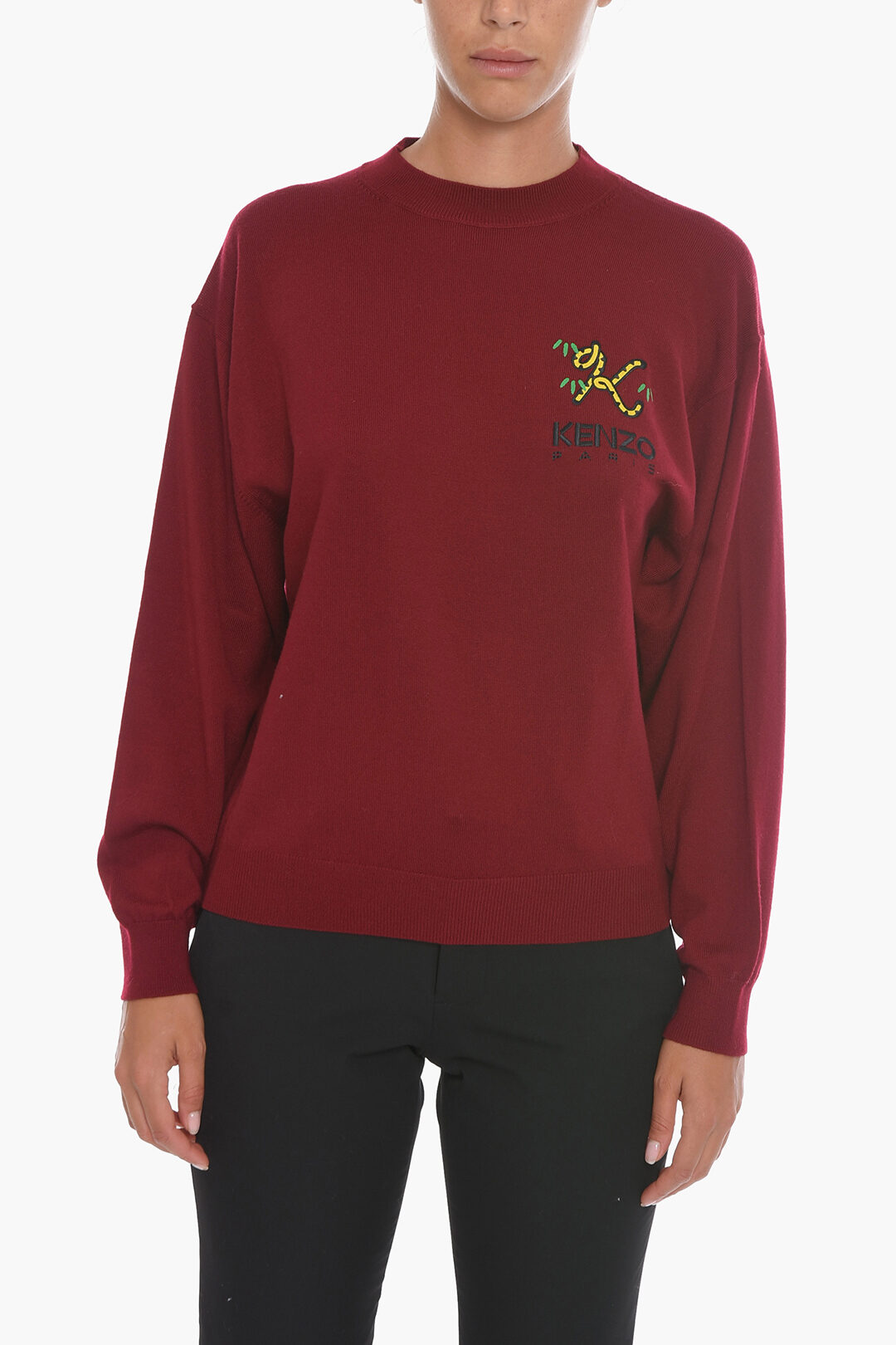 Kenzo Wool CREST Sweater with Embroidered Logo women - Glamood Outlet