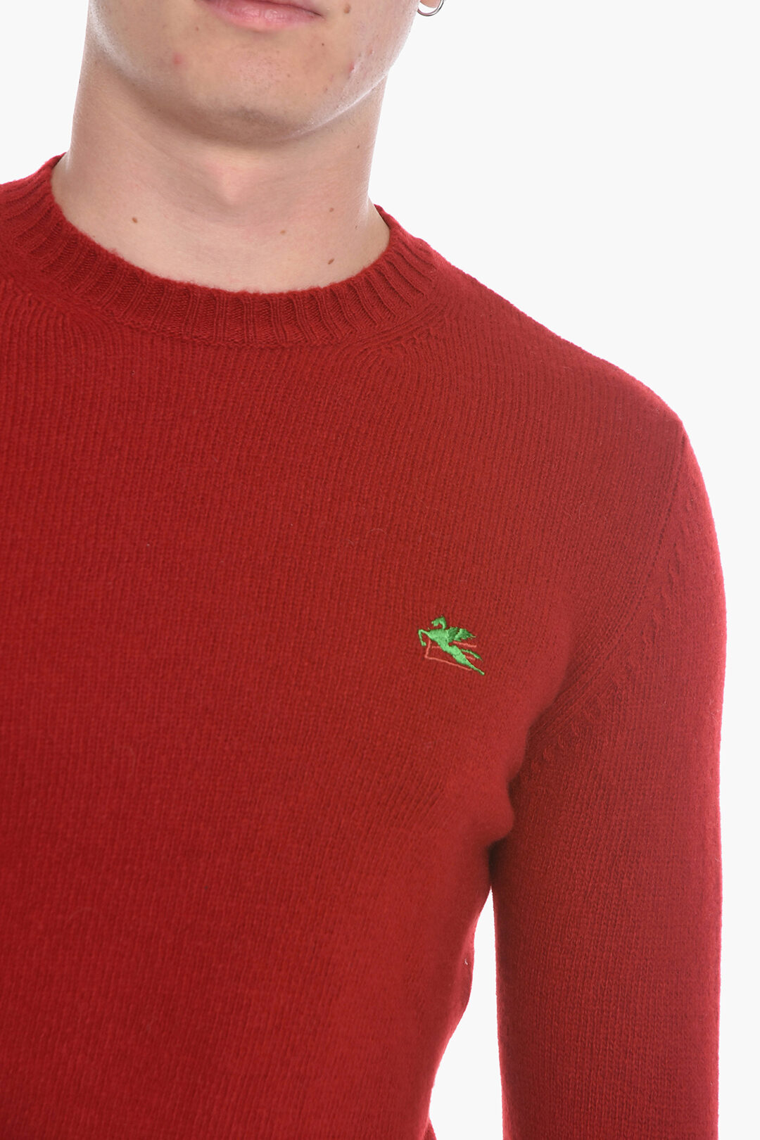 Etro Wool Crewneck Sweater with Embroidery men - Glamood Outlet