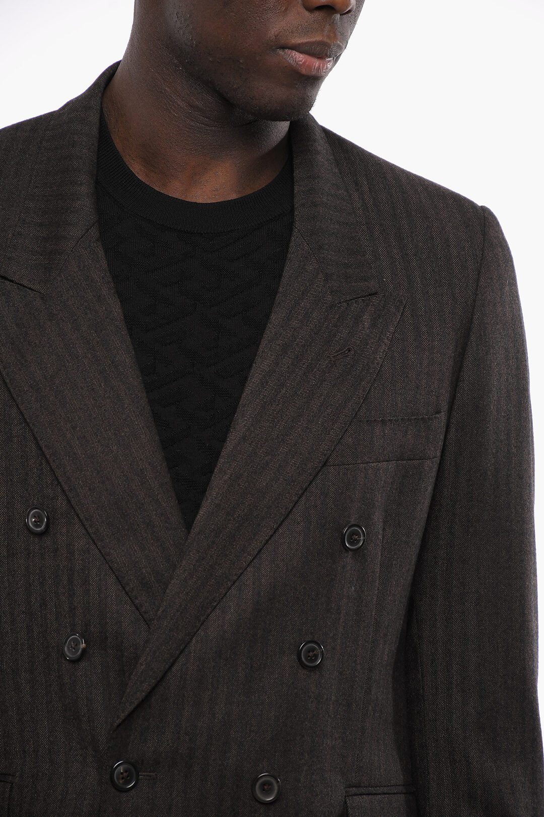 Grifoni Wool Double Breasted Suit with Striped Pattern men - Glamood Outlet