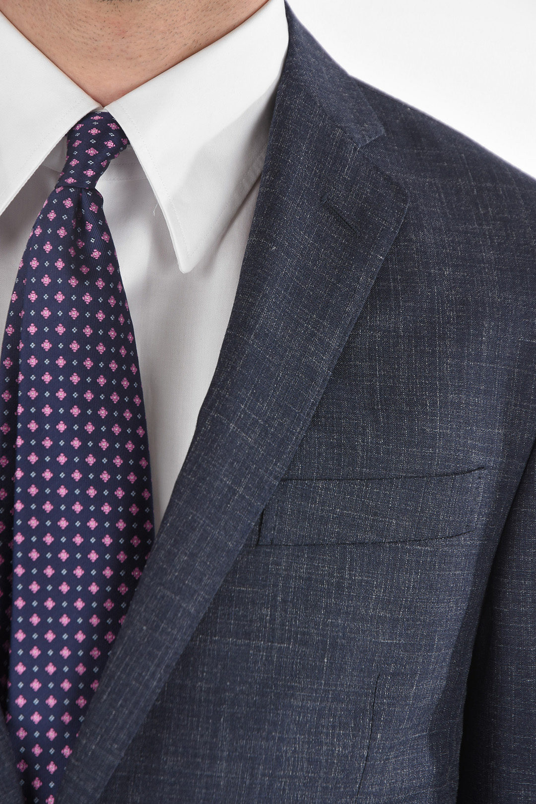 Corneliani Wool Flax Silk ACADEMY SOFT Suit with Notch Lapel men ...