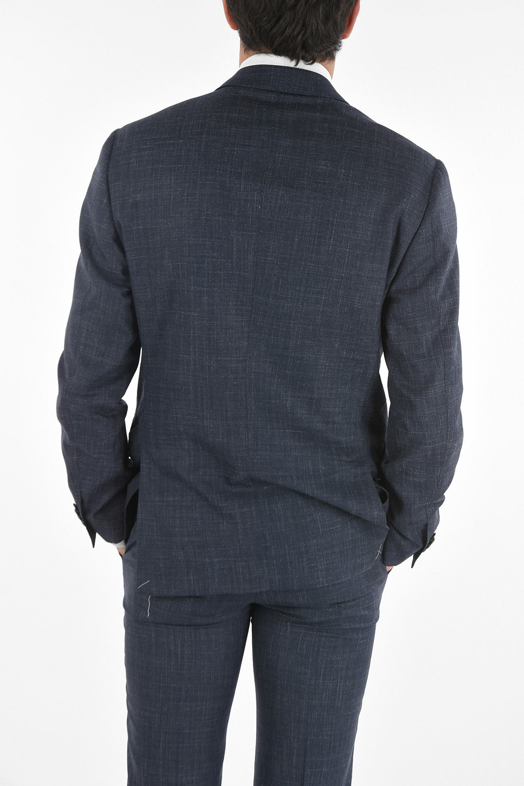 Corneliani Wool Flax Silk ACADEMY SOFT Suit with Notch Lapel men ...