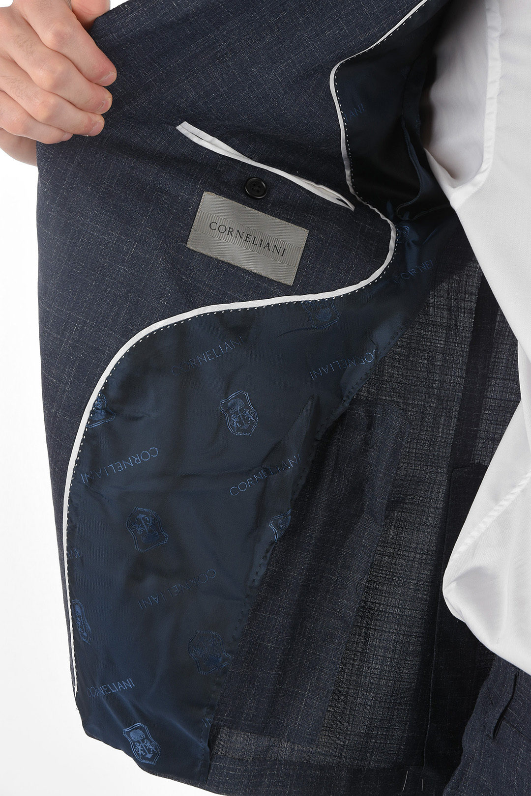 Corneliani Wool Flax Silk ACADEMY SOFT Suit with Notch Lapel men ...