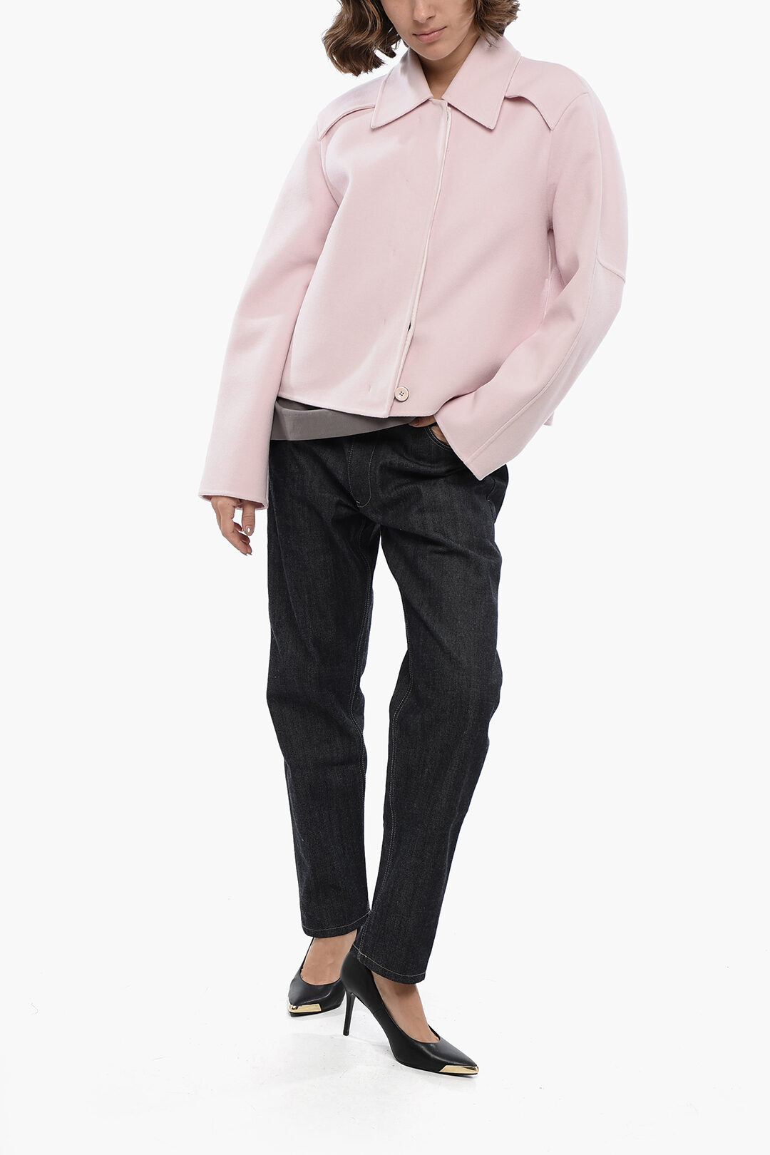 Jil Sander Wool Short Coat with Concealed Buttoning women - Glamood Outlet