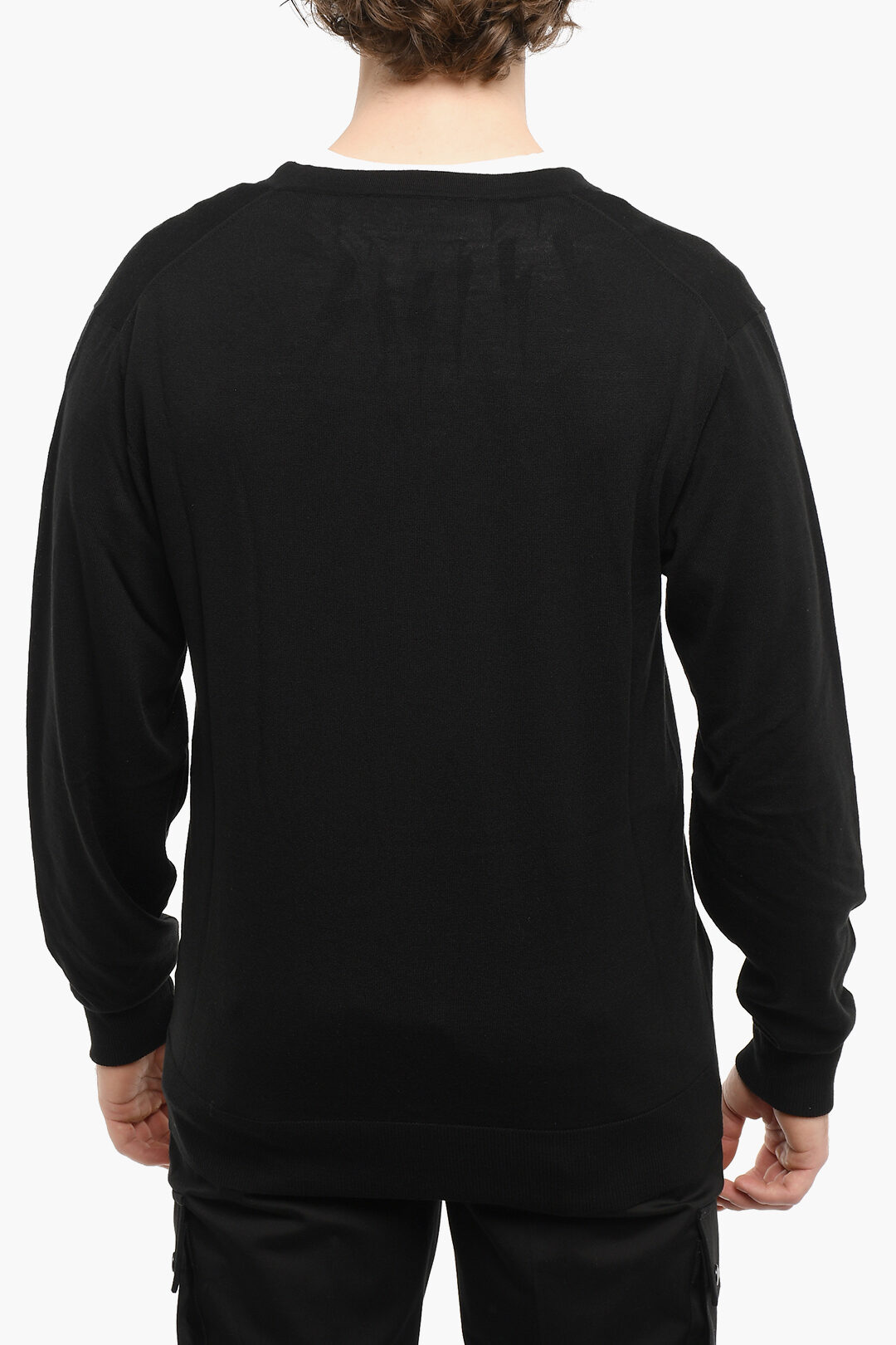 Neil Barrett Wool Slim Fit Cardigan With V-Neck and Ridded cuff men ...