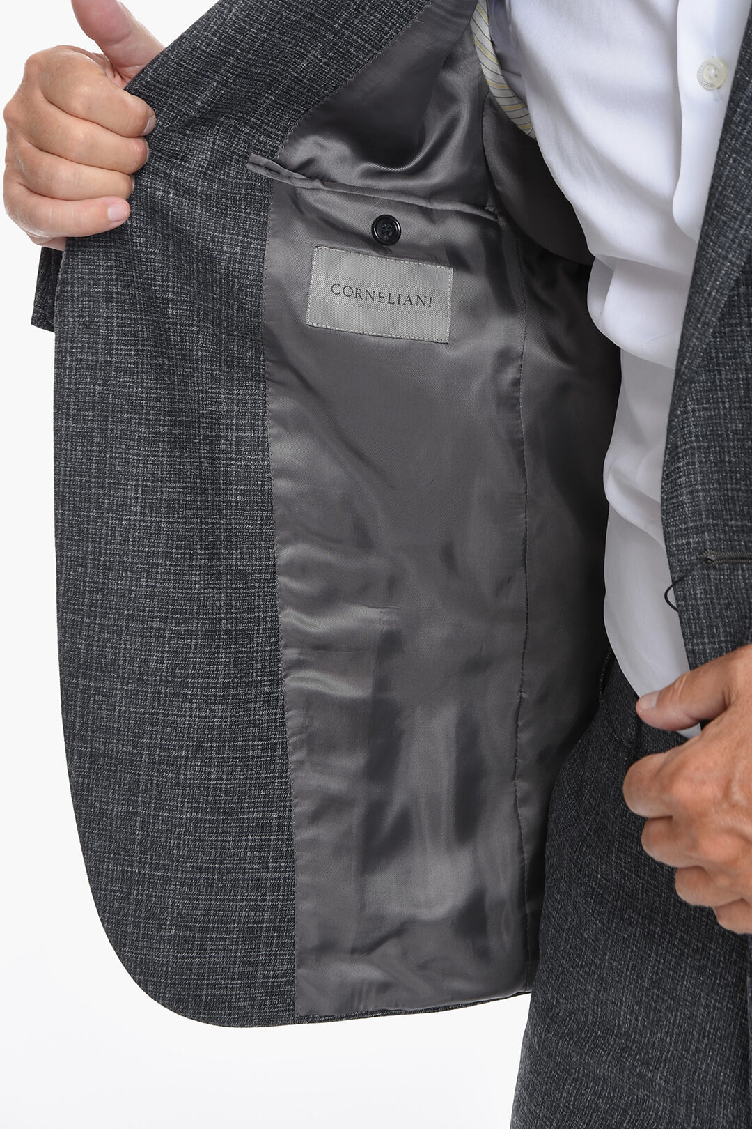 Corneliani Wool Tweed ACADEMY Suit with Flap Pockets men - Glamood Outlet