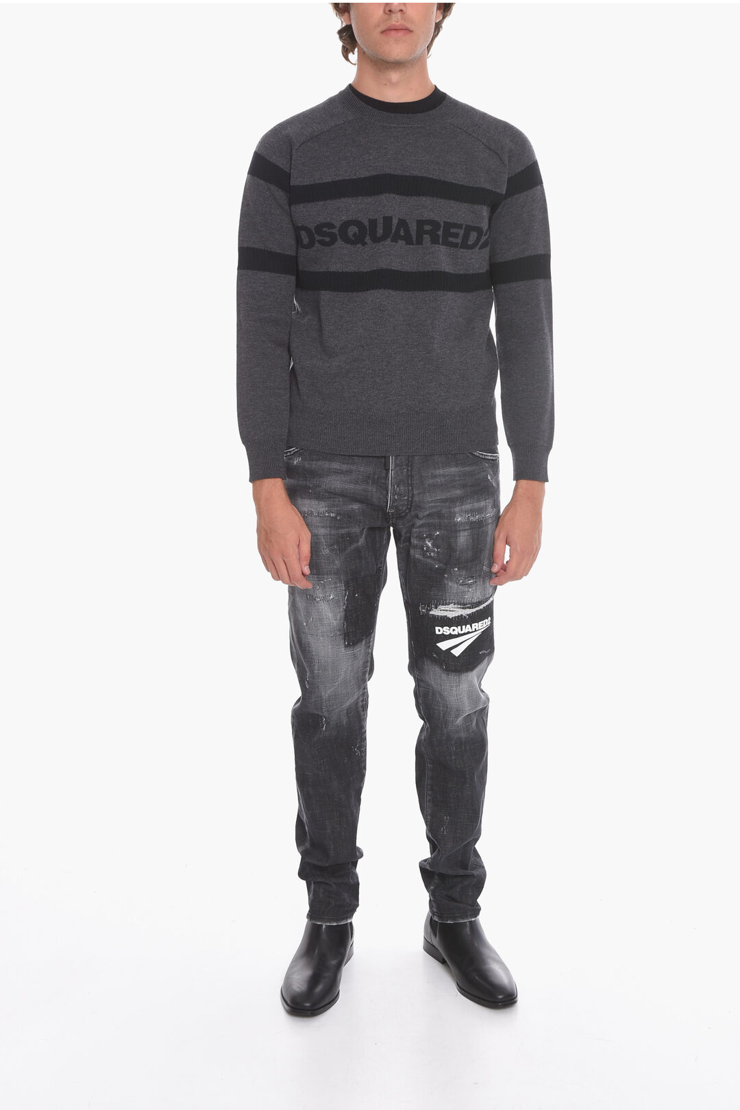 Dsquared2 Wool TWIN LINE Pullover with Logo men - Glamood Outlet