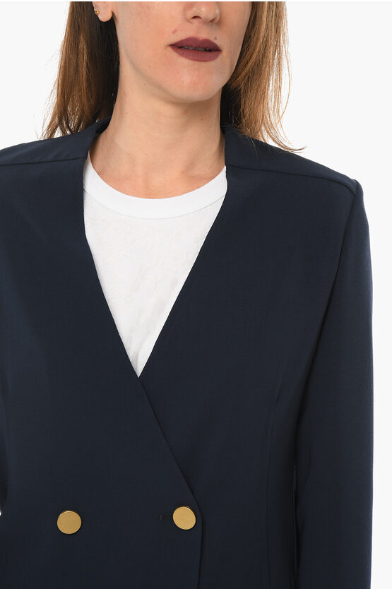 Mila Schön Wool Unlined Double-breasted Blazer without Collar women ...