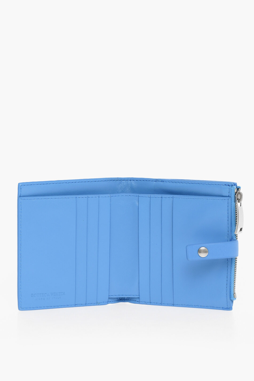 Bottega Veneta Woven Leather Bifold Wallet with Snap Button women ...