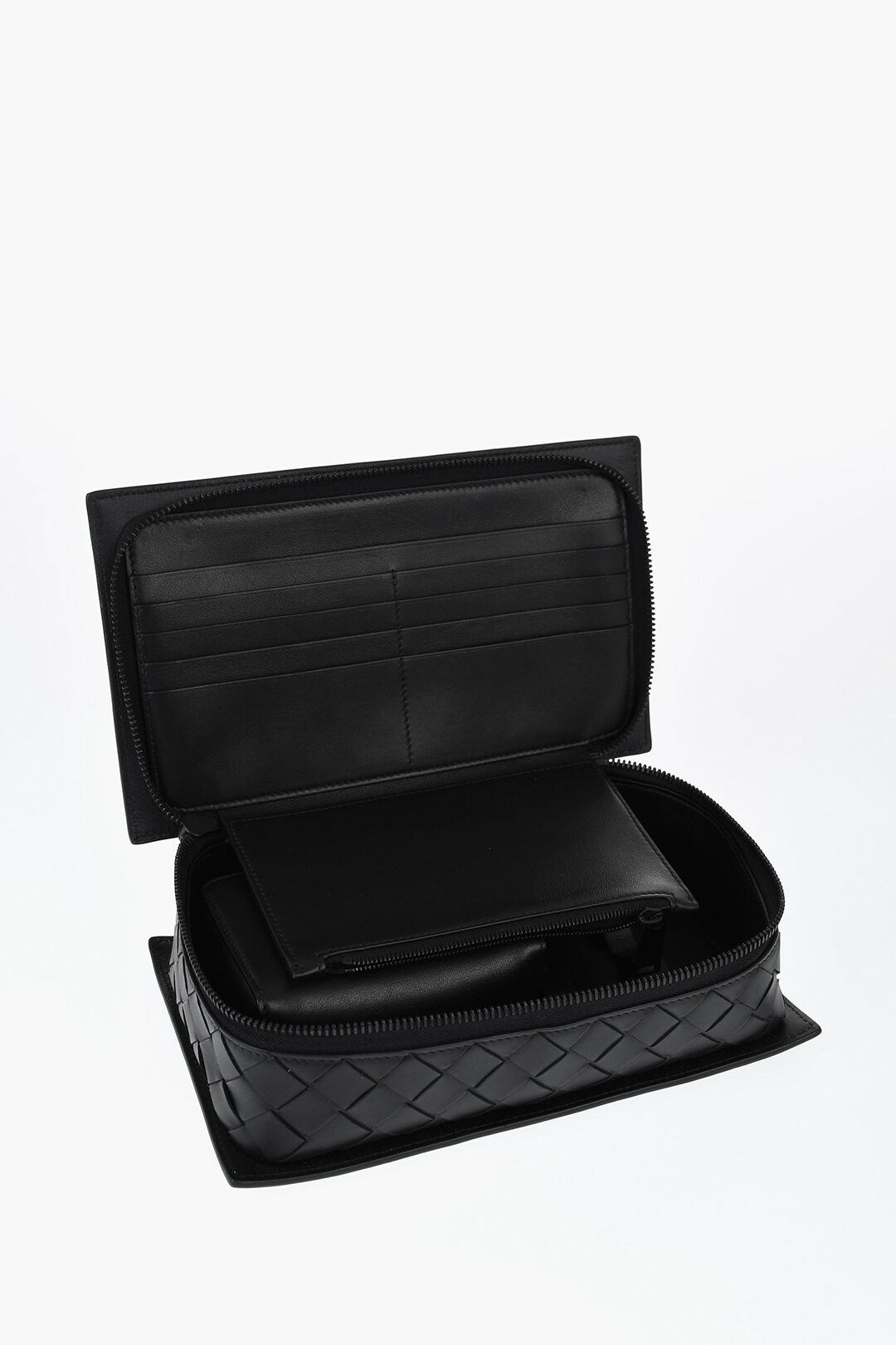 Bottega Veneta Woven Leather Business Case with Inner Coin-holder ...
