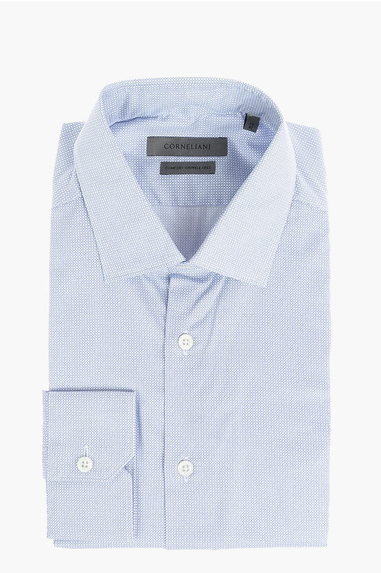 Corneliani Wrinkle-free Cotton Shirt with Geometric Pattern men ...