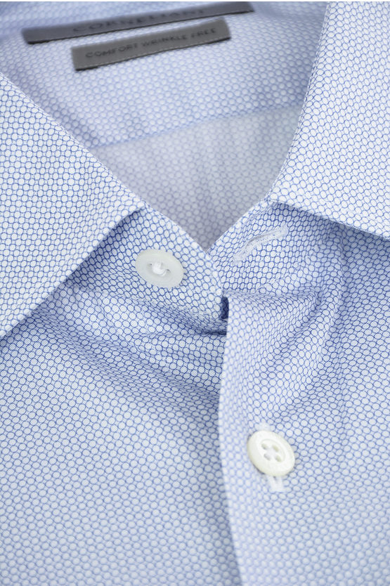 Corneliani Wrinkle-free Cotton Shirt with Geometric Pattern men ...